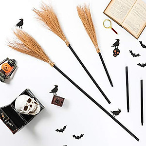2 Pieces Halloween Witch Broom Plastic Witch Broomstick Broom Props for Halloween Costume Supplies