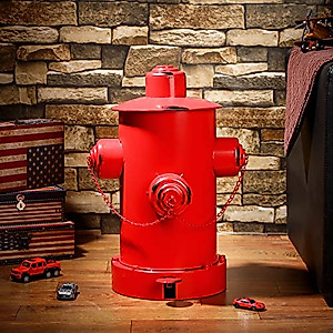Hoolerry Fire Hydrant Trash Can Retro Creative Garbage Can with Inner Bucket Large Capacity Wrought Iron Pedal Trash Can Indoor Outdoor Waste Bins for Park Garden Kitchen Garbage (Red, Medium)