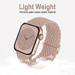 Braided Solo Loop Compatible with Apple Watch Band 38mm 40mm 41mm Women Men, Adjustable Stretchy Bands Elastic Sport Wristbands for iWatch Series 9 8 7 6 5 4 3 2 1 SE
