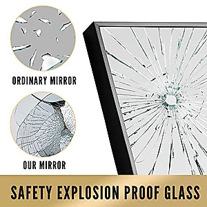 MIRUO Full Length Mirror, 64" x 21" Aluminum Alloy Frame Floor Mirror with Stand, Large Bedroom Mirror, Free Standing or Wall Mounted or Leaning Against Wall, Black