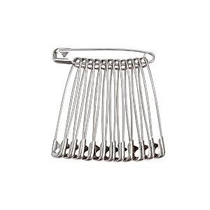 YiwerDer 60PCS Large Safety Pins, Durable, Rust-Resistant Nickel Plated Steel Pins Size 4, 2.2inch /55mm