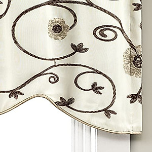 Lush Decor Royal Garden Window Curtain Valance, 18" x 42", Neutral