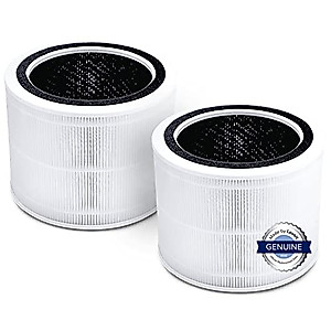 LEVOIT Air Purifier Replacement Filter, 3-in-1 True HEPA, 2 Pack, White & Air Purifiers for Bedroom Home, HEPA Filter Cleaner with Fragrance Sponge, White