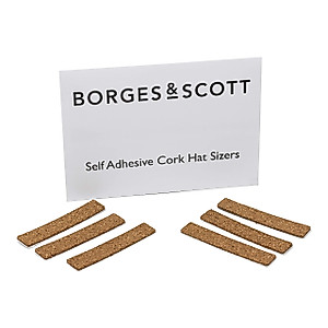 Borges & Scott - Traditional Cork Hat Sizing Strips - Self Adhesive - Set of 6 Natural