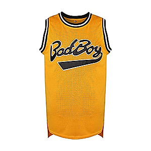MESOSPERO BadBoy #72 Biggie Smalls Movie Notorious Big 90s Hip Hop Clothes for Party Men Basketball Jersey (Yellow, Medium)
