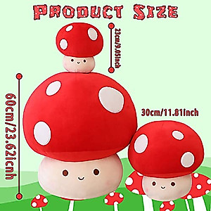 Yulefly Large Mushroom Plush Toy, Mushroom Stuffed Animal Hugging Throw Pillow Plushies Doll Toy, Gift for Birthday Valentine