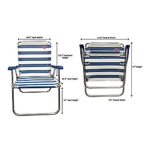 OmniCore Designs New Standard Folding Camp/Lawn Chair (2 Pack) - Blue/White