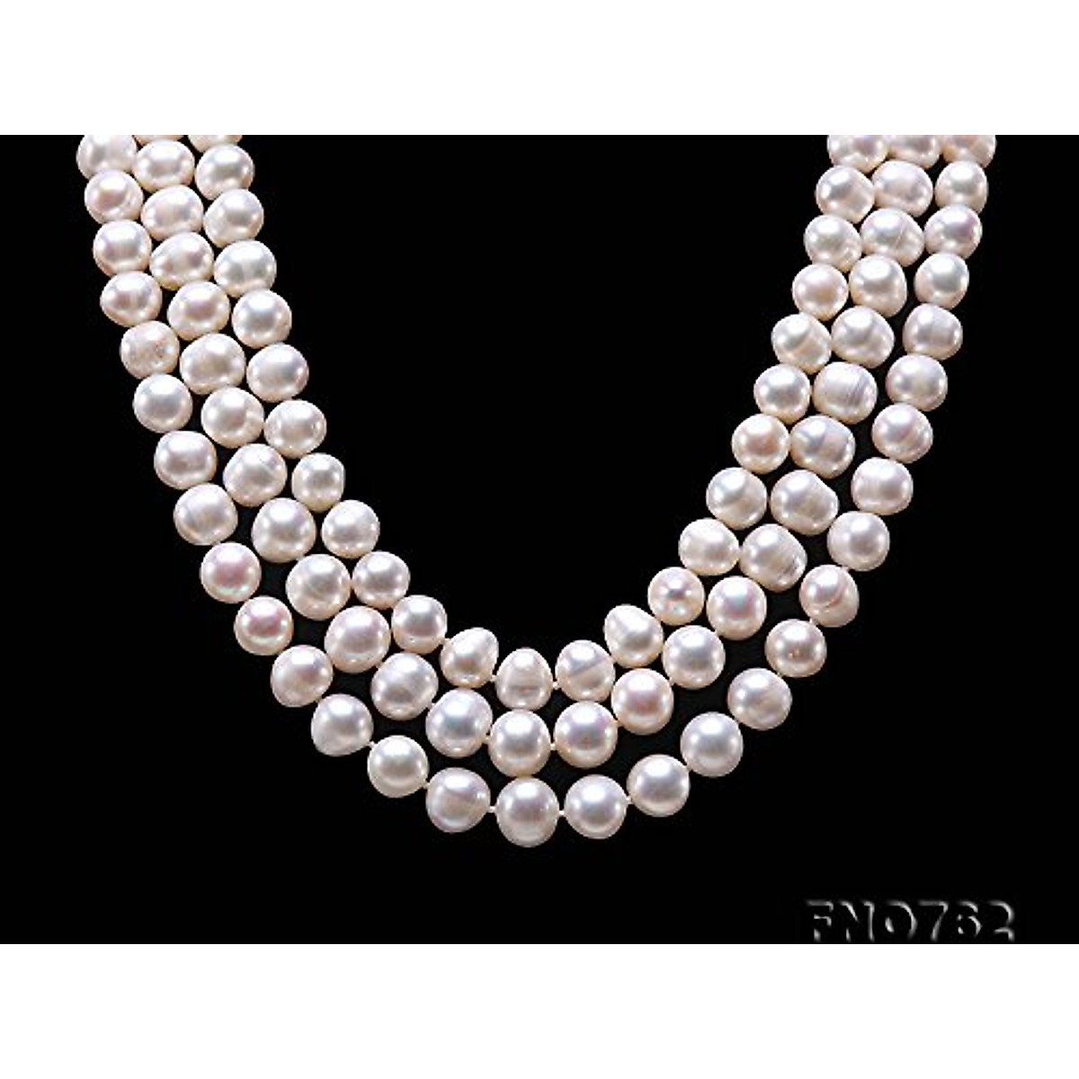 JYX Pearl Long Strand Necklace Natural White 8mm Flat Round Freshwater Cultured Pearl Necklace Endless Sweater Necklace 64"