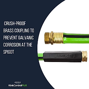 Kink Control Plus Water Hose 25ft - High Burst Strength and Superior Flexibility Garden Hoses, Outdoor Hose with Kink Resistance, Triple Frame Technology, Made in USA.