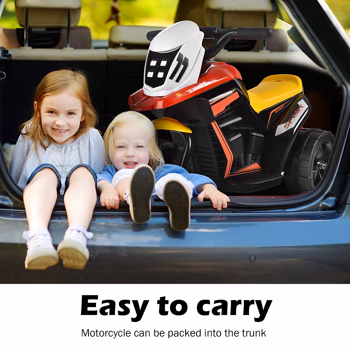 Costzon Toddler Motorcycle, 6V Battery Powered 3 Wheels Ride on Motorcycle with Cartoon Windshield, Music, Horn, Forward Backward Switch, Electric Motorcycle for Kids Toddlers Girls & Boys