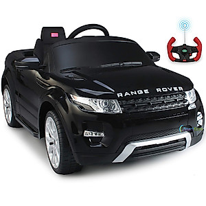 Americas Toys Compatible with Rastar Range Rover 12V Battery Powered Ride On Car with Remote Control - Kids Electric Car Includes Plastic Wheels, Headlight Function, MP3 Music and Horn Black