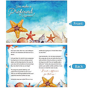 Kigeli 40 Set Starfish Story Gifts Employee Staff Appreciation 3.5x5 Inch Starfish Story Appreciation Cards Starfish Keychain Mini Starfish Keepsake Organza Bags for Christmas(Silver)