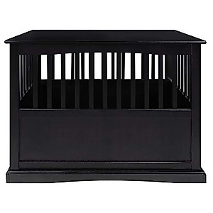Casual Home Wooden Large Pet Crate, End Table, (Black, 24"W x 36.5"D x 29.25"H)