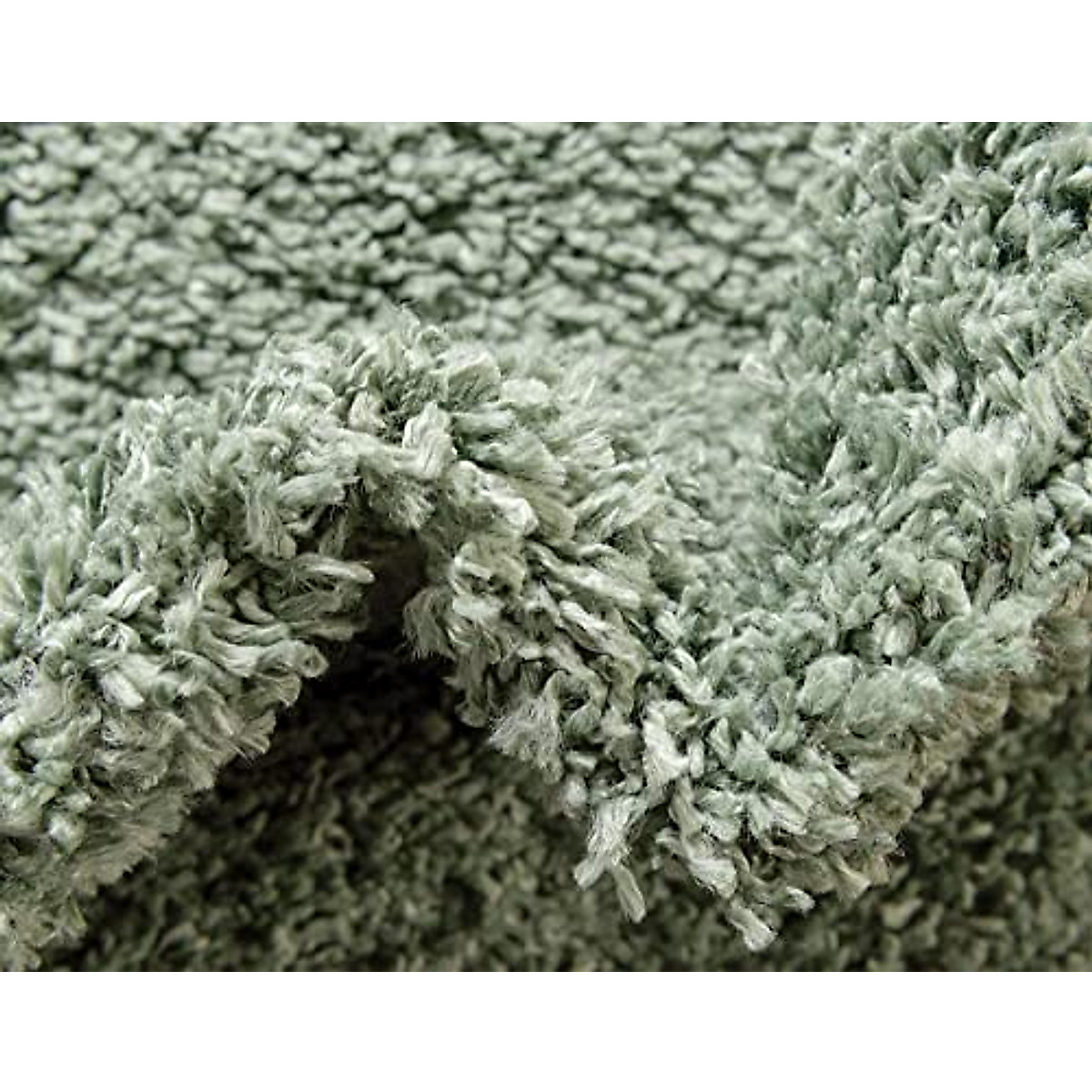Unique Loom Davos Shag Collection Modern Luxuriously Soft & Cozy Shag Area Rug (4' 0 x 6' 0 Rectangular, Sage)