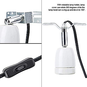 Reptile Heat Light Fixture Holder, E27 Base Bulb Socket Adjustable Reptile Lamp Holder Bracket Reptile Heat Light Stand for Lizard Turtle Tortoise Reptile Ceramic Lamp Holder(110-240V)