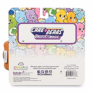Care Bear for Pets 2PC Set Share Bear Squeaker Flattie Plush Dog Toy With Crinkle Texture Cookie, 4" Small Collectible Toy (FF20238)