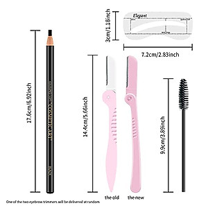 Ownest 6 Pcs Pull Cord Peel-off Eyebrow Pencil Tattoo Makeup and Microblading Supplies Set for Marking, Filling and Outlining, Waterproof and Durable Permanent Eyebrow Liner-Black