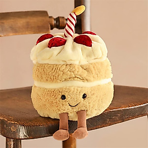 EASELR WeightedPlush 12" Birthday Cake Plush Cute Smile Cake Pillow Stuffed Animals Funny Soft Food Plushies Toy for Gifts for Kids Birthday