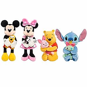 DISNEY CLASSIC Lil Friends Winnie The Pooh and Piglet Plush Stuffed Animal, Officially Licensed Kids Toys for Ages 0+, Gifts and Presents by Just Play