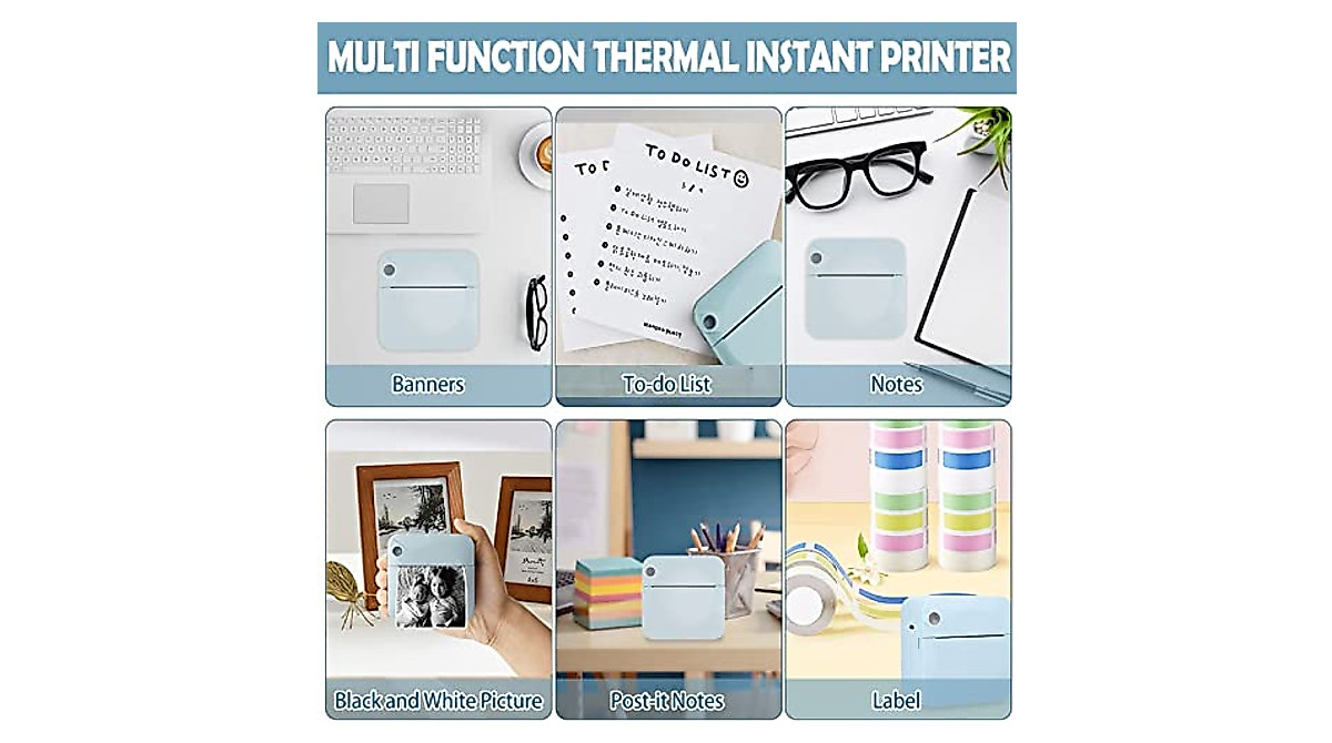 TVAIGER Mini Printer - Portable Bluetooth Thermal Printer for Labels ...