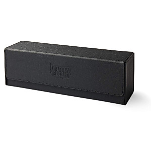 Dragon Shield Magic Carpet 500+ Black & Black Durable Magnetic Leather Deck Box Storage Case Protector