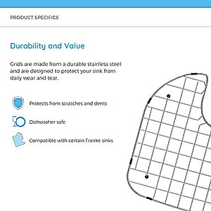 MR Direct Stainless Steel 1915-FR-G Kitchen Grid, Compatible with Select Franke Sinks
