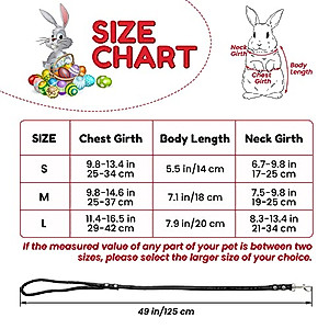 Rabbit Harness and Leash Bunny Stuff Rabbit Walking Harness Bunny Leash and Harness Small Bunny Essentials Bunny Rabbit Harness with Leash for Kitten Puppy Small Pets Walking (Red, Medium)