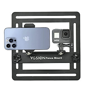 VGSION Action Camera Fence Mount for GoPro Hero 12/11/10/9/8 Compatible with iPhone,BlackBerry, Samsung Galaxy S III Metal Phone Clip Supporting Recording While Charging for Baseball Tennis Game