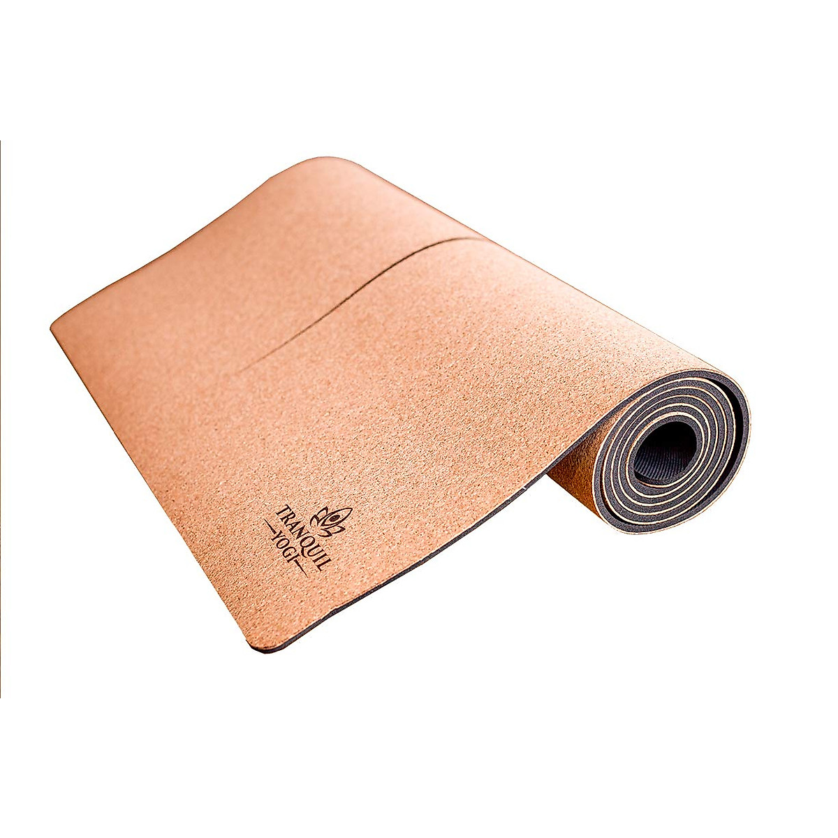 Tranquil Yogi Natural Yoga and Exercise Mat - Excellent Grip and Joint Protection, Includes Carry Strap. (Cork - 6mm)
