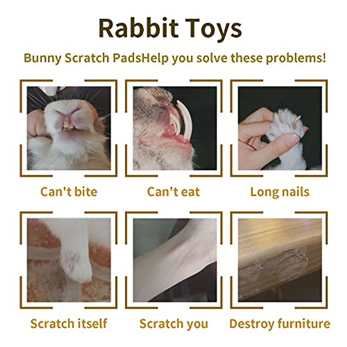 BNOSDM Rabbit Scratch Board, 2 Pack Bunny Scratching Pad Hamsters Nail Scratch Pad Natural Wood Small Animals Grinding Claw Chew Toys for Chinchillas Guinea Pigs Hedgehog Ferret Claws and Teeth Care