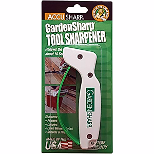 AccuSharp Garden Tool Sharpener - Diamond-Honed Tungsten Carbide Rust-Free Blade Quickly Sharpens, Restores, Repairs & Hones Lawnmower Blades, Secateurs, Limb Loppers, Hoes, Shovel & Scythes