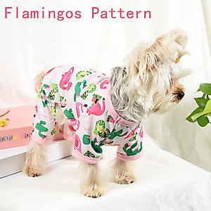 Dog Clothes for Small Dogs Boy Girl, Dog Pajamas Tiny Chihuahua Yorkie Spring Summer Shirt, Cute Puppy Outfit Pjs Jumpsuit Cat Onesie Apparel Pet Clothes