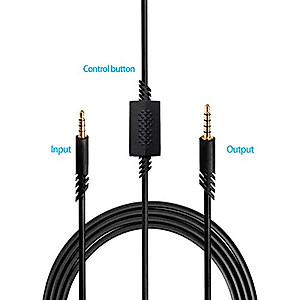 Meijunter Cable for Astro A10/A40 Wired Gaming Headset - Inline Mute 3.5mm Male Extension Wire 2m/6.5 ft,Black