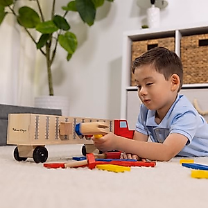 Melissa & Doug Big Rig Truck Wooden Building Set (22 pcs)