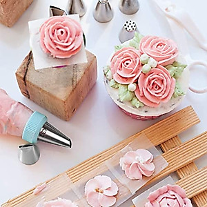 Silicone Baking Mat Macaron Baking Kit, Macaroon Baking Mat Set of 2 Half Sheet Nonstick Baking Mats, 6 Piping Tip, 2 Piping Bag and 2 Tie - Reusable Nonstick Liners for Baking Pans(16.5"x11.6")