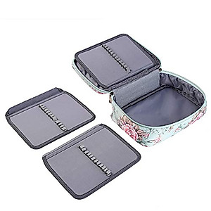 Shulaner 72 Slots Colored Pencil Case with Zipper Closure Large Capacity Oxford Pen Organizer (Rose B)