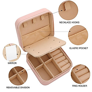 XVX Personalized Mini Jewelry Organizer Box - Ideal Birthday & Graduation Gifts for Daughters, Granddaughters | Travel Initial Jewelry Case for Girls Women-Cyan Z