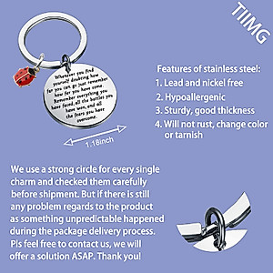 TIIMG Ladybug Inspirational Keychain Ladybug Lover Gifts Good Luck Gifts For Friend Best Friend (Ladybug whenever)