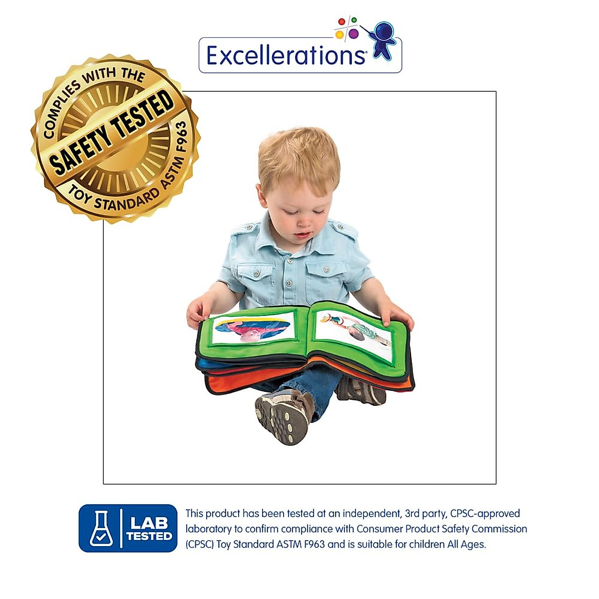 Excellerations Fabric Photo Album 13 Pockets for Kids and Families, Social Emotional Development Tool