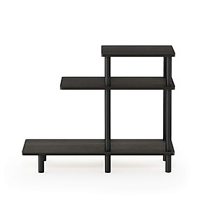Furinno Turn-N-Tube 3-Tier Sofa Side Table, Espresso/Black, 31.5 in x 11.61 in x 25.63 in