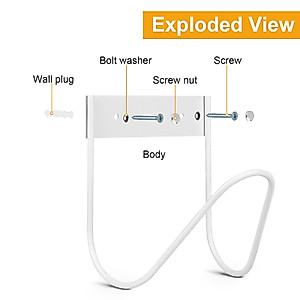 Flymer Hose Holder Water Hose Holders for Outside, Stainless Steel Garden Hose Hanger Wall Mount for Garden Hose - White, Set of 1