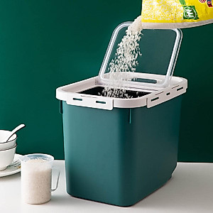 20 lbs Rice Container Storage,Daily Household airtight Rice Container, with Easy Seal Lid & Measuring Cup,Dog Food Storage Container,for Kitchen Soybean Corn,13inch