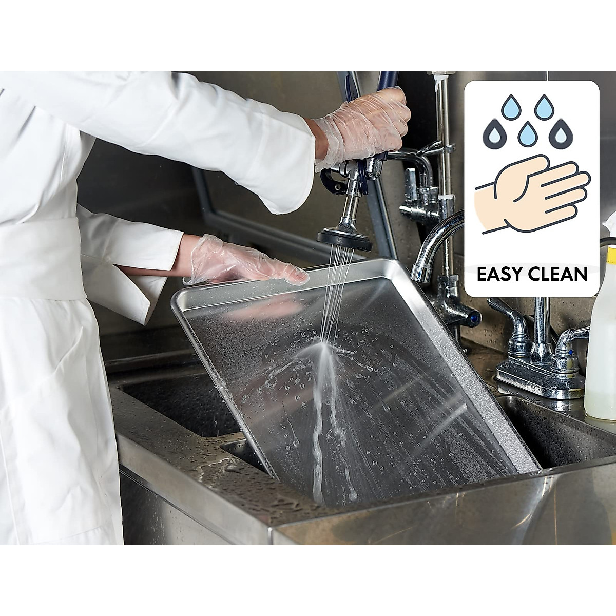 CURTA 6 Pack Aluminum Sheet Pan, NSF Listed 1/4 Quarter Size 13 x 10 inch Commercial Bakery Cake Bun Pan, Baking Tray