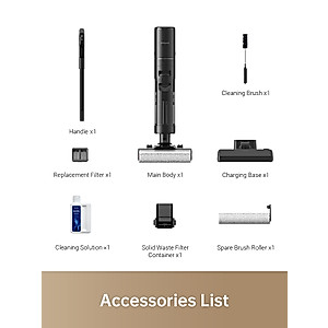 dreame H13 Pro Wet Dry Vacuum Cleaner, Smart Floor Cleaner Vacuum Mop for Hard Floors, 140°F Brush Wash, Hot Air & Dual Rotation Self-Cleaning, GlideWheel™ Power System, Great for Sticky Messes