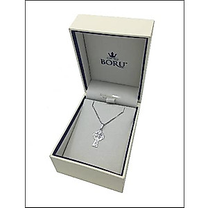 Biddy Murphy 925 Sterling Silver Celtic Trinity Knot Necklace for Women, 10k Rose Gold, Brilliant CZ Cubic Zirconia Inlay, Good Luck Pendant, Fine Traditional Jewelry, Made in Ireland