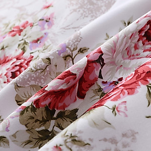 Candid Bedding Duvet Cover Twin Size - 5 Piece Ultra Soft Washed Floral Duvet Cover Comforter Cover with Zipper Closure (1 Duvet Cover + 4 Pillow Shams)