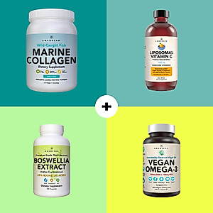 AMANDEAN Premium Anti-Aging Marine Collagen Peptides Powder. 500g Wild-Caught Hydrolyzed Fish Collagen Supplement. Type 1 & 3 Collagen Protein. 18 Amino Acids for Skin, Hair, Nails.