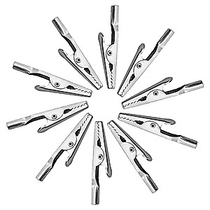 WMYCONGCONG 100 PCS Metal Alligator Clips 52mm Electrical Test Clamps (100 Pcs no cap)