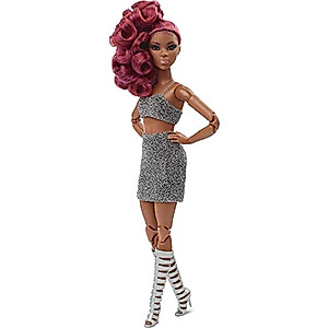 Barbie Signature Barbie Looks Doll (Petite, Red Hair) Fully Posable Fashion Doll Wearing Glittery Crop Top & Skirt, Gift for Collectors