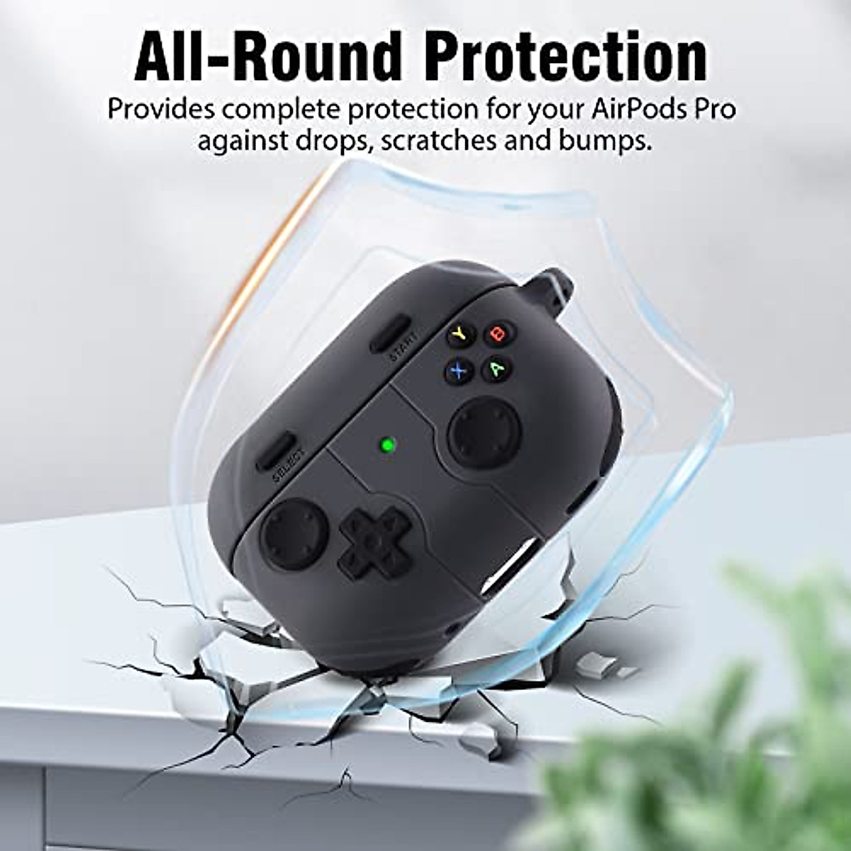 AirPod Pro 2 Case Cover, KOREDA Cool Game Player Design Case for Airpods Pro 2nd Generation/1st Generation (2022/2019), Funny Fashion Soft Silicone Protective Cover Skin with Keychain for Men Women